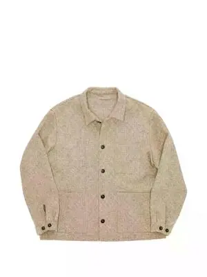 FORTELA Tristan Herringbone-wool Shirt Jacket - Brown