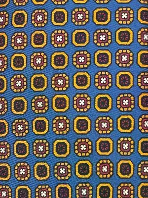 Kiton Geometric-print Silk Tie - Blue