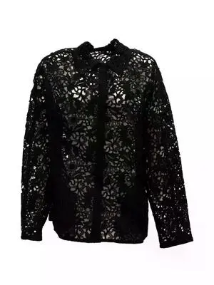 Valentino Garavani Floral Lace Shirt - Black