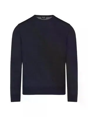 Zegna Black Cashseta Crewneck Sweater - Blue