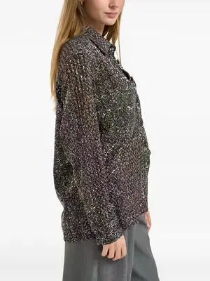 Missoni Sequin-embellished Zigzag-knit Shirt