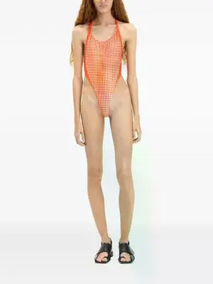 JEAN PAUL GAULTIER Gingham-print High-cut Swimsuit