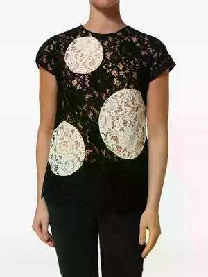 Dolce & Gabbana Polka-dot Lace Blouse - Black