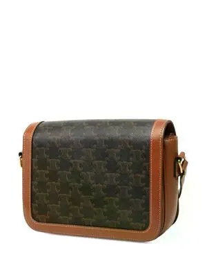 Celine 2020 Classique Triomphe Coated Canvas And Calfskin Triomphe Crossbody Bag - Brown