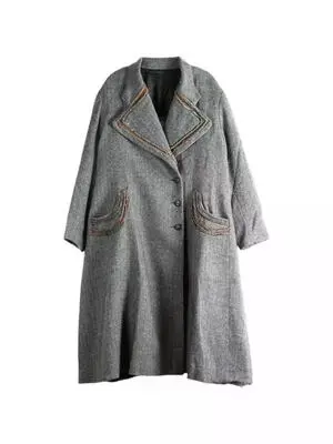 COMMUNS Button Long Coat - Grey