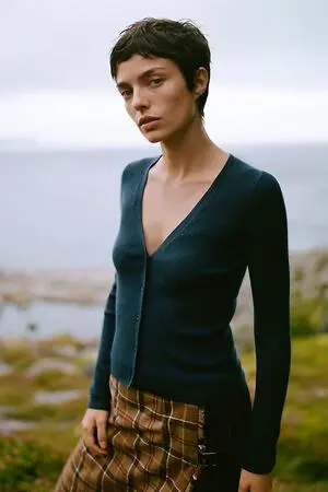 Maeve Markie 100% Cashmere Cardigan - Navy