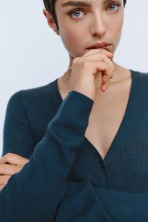 Maeve Markie 100% Cashmere Cardigan - Navy