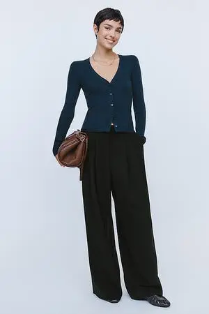 Maeve Markie 100% Cashmere Cardigan - Navy