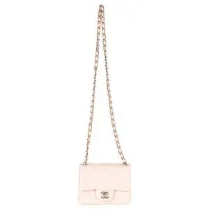 Chanel Quilted Lambskin Square Flap Bag - Pink