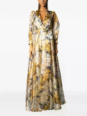 MIAU BY CLARA ROTESCU Eloise Floral-print Maxi Dress - Yellow