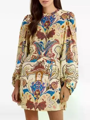 MARIE OLIVER Roxana Floral-print Mini Dress - Neutrals