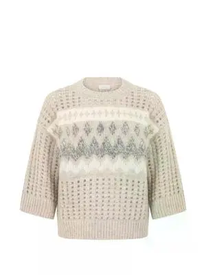 Peserico Sequin-embellished Sweater - Neutrals