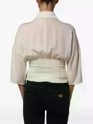 Dolce & Gabbana Bow-detailed Gathered Blouse