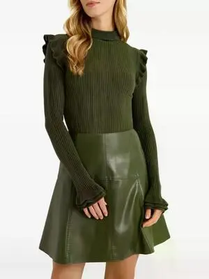MARIE OLIVER Tinley Ruffled Ribbed Sweater