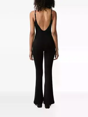 Sporty & Rich Joan Bold Logo-print Flared Jumpsuit
