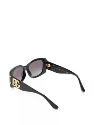 Dolce & Gabbana Griffe Oversized-frame Sunglasses - Black