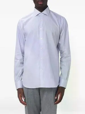 BROOKSFIELD Striped Cotton-twill Shirt - Blue