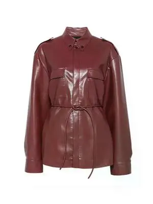 Nanushka Belted Button-down Shirt - Red