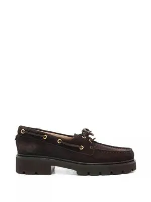 GIANVITO ROSSI Olonne Lug-sole Suede Boat Shoes - Brown