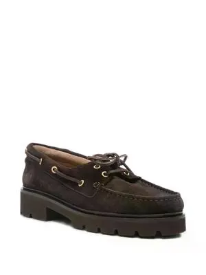 GIANVITO ROSSI Olonne Lug-sole Suede Boat Shoes