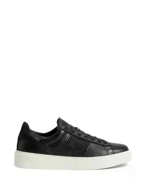 Woolrich Panelled Grained Leather Sneakers - Black