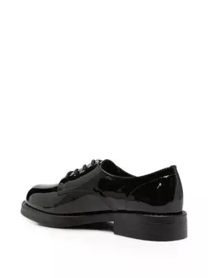 LINDA BAUMANN Patent-finish Lace-up Loafers