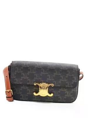 Celine Triomphe East-west Triomphe Coated Canvas Shoulder Bag - Brown
