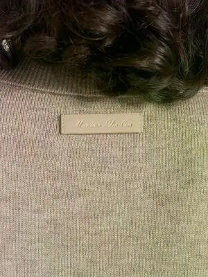 Manière De Voir Honorin Taupe Wool-blend Turtleneck Knit Bodysuit