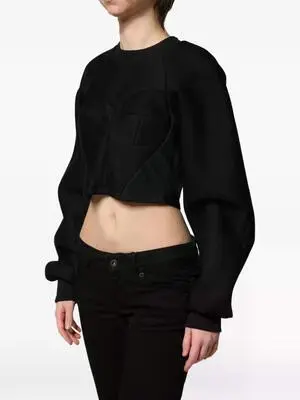 Philosophy Di Lorenzo Serafini Corset-style Cropped Sweatshirt - Black