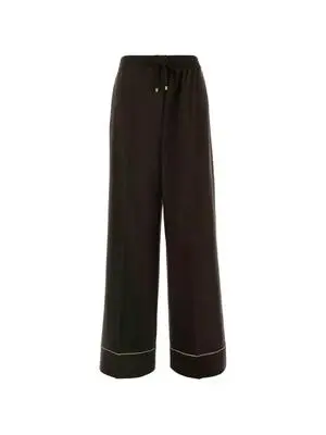 Sportmax Piped-trim Drawstring Trousers - Brown