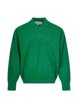 SSSTEIN Knitted Long-sleeve Polo Shirt Green