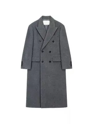 DUNST Double-breasted Peak-lapel Coat - Grey
