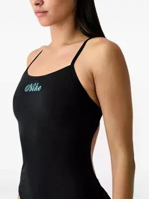 Nike Logo-print Crossover Swimsuit - Black