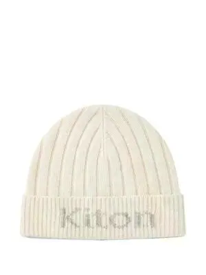 Kiton Logo-knit Ribbed Beanie Hat - Neutrals