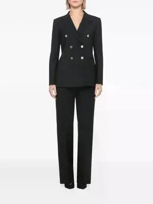 LARDINI Double-breasted Peak-lapel Jacket - Black