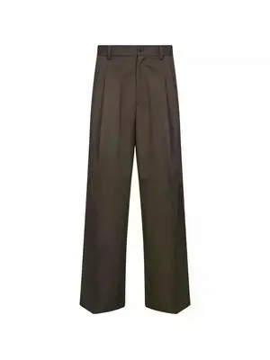 SSSTEIN Pleated Wide-leg Trousers - Brown
