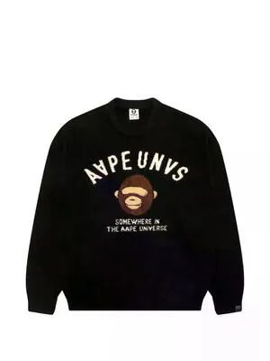 AAPE BY *A BATHING APE Graphic-knit Sweater - Black