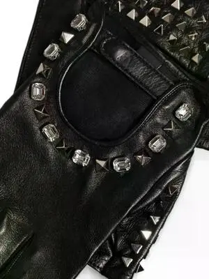 Dolce & Gabbana Stud-embellished Fingerless Gloves - Black