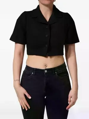 Dolce & Gabbana Cropped Short-sleeve Blouse - Black