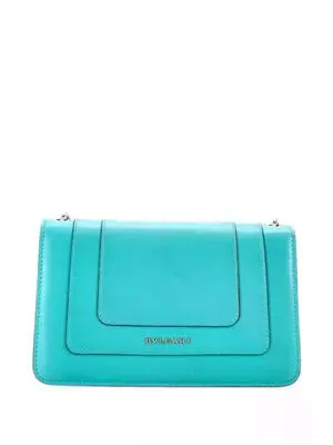 BVLGARI Serpenti Forever Shoulder Bag Leather Small Crossbody Bag - Blue