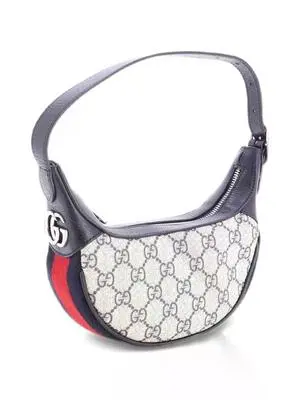 Gucci Ophidia Half Moon Bag Gg Coated Canvas Mini Hobo Bag