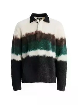 Sacai Chusen-dyed Knit Polo Sweater - Neutrals