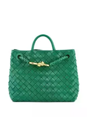 Bottega Veneta Andiamo Top Handle Bag Intrecciato Nappa Small Satchel - Green