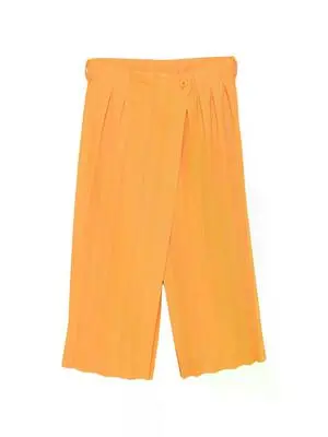 Issey Miyake Edge Ensemble Pleated Cropped Trousers - Orange