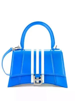 Balenciaga X Adidas Hourglass Top Handle Bag Leather Xs Satchel - Blue