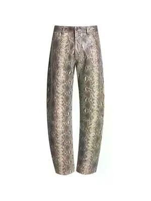 DUCIE Billie Python-embossed Leather Trousers
