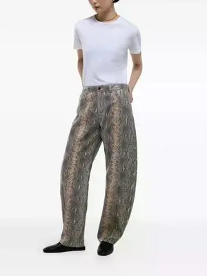DUCIE Billie Python-embossed Leather Trousers