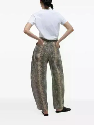 DUCIE Billie Python-embossed Leather Trousers