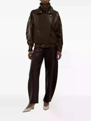 DUCIE Cindy Leather Jacket - Brown