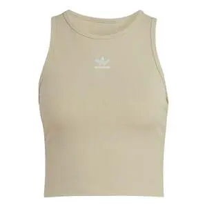Adidas Originals Essentials Ribbed Tank Top 'stone Khaki